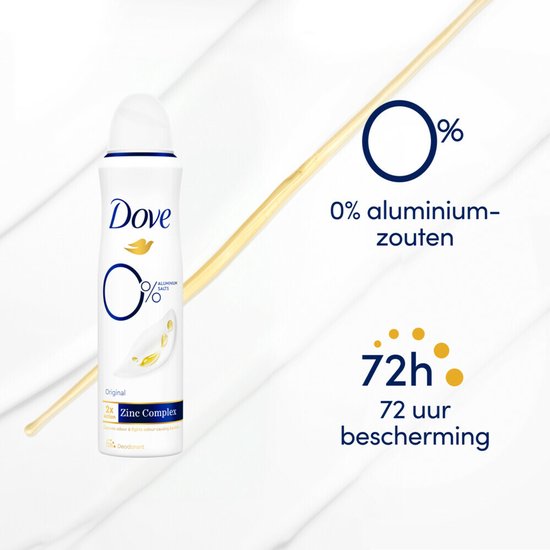 Dove Deodorant Spray - 0% Original - 150 ml - Bulkverpakking - 5 stuks ...