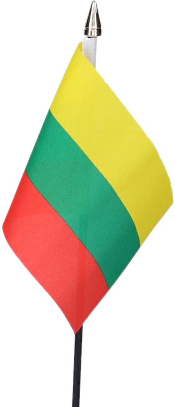 Litouwen - 2x - mini vlaggetje van 10 x 15 cm op stokje - Landen vlag ...