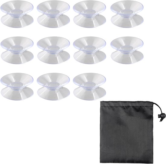 Pack of 12 Dubbelzijdige Zuignappen - Plastic Zuignappen voor Glas ...