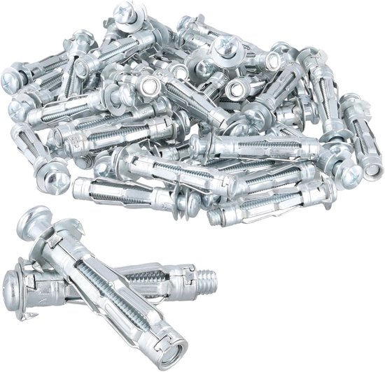 100 stuks M8 x 52 mm holle wandpluggen - metaal - holle ruimte metalen ...