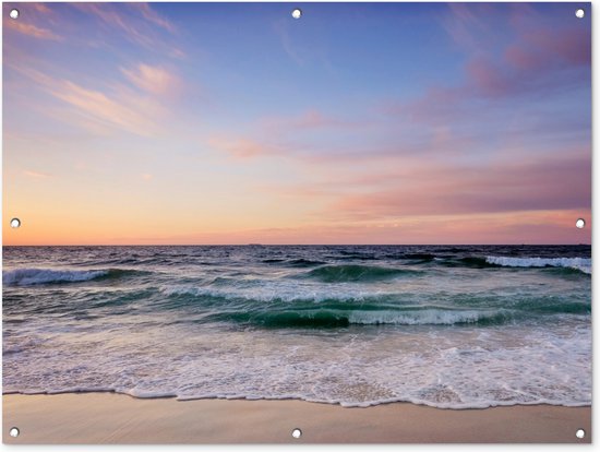 Tuinposter - Tuindoek - Tuinposters buiten - Strand - Pastel - Kleuren ...