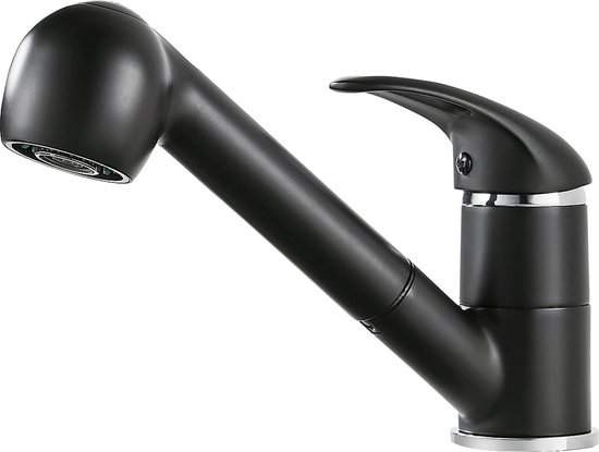 Keukenkraan, uittrekbaar, zwart, 360 graden draaibare waterkraan keuken, armatuur... | bol