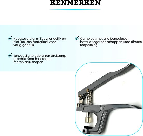 Somstyle Complete Drukknopen Set Met Tang - 150 Snaps - Druktang ...