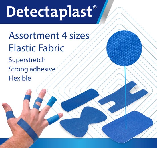 Detectaplast Blauwe wondpleisters - Set van 4 soorten – Elastisch ...