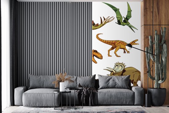 Behang kinderkamer - Fotobehang Dinosaurus - Tekening - Kinderen ...