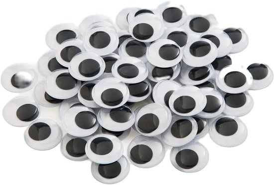 3BMT Wiebeloogjes Zelfklevend - set van 24 plak ogen - diameter 2,5 cm ...