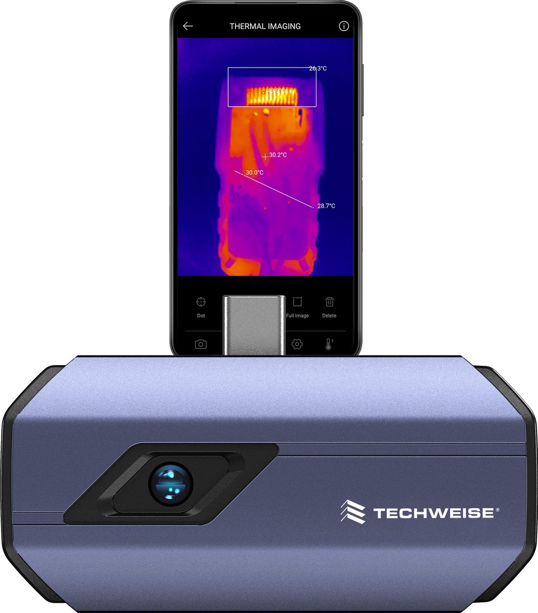 Techweise warmtebeeldcamera PRO voor Android - -20ºC tot +550ºC - 256x192 pxs -... | bol