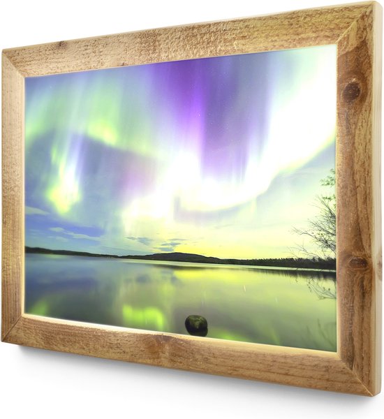 Led Schilderij - Noorderlicht - 68 x 51 cm | bol.com
