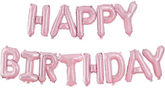 Ginger Ray - Ginger Ray - Folie letters Happpy Birthday Roze | bol
