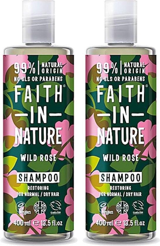 Faith in Nature - Wild Rose Shampoo - 400ml - 2 Pak | bol
