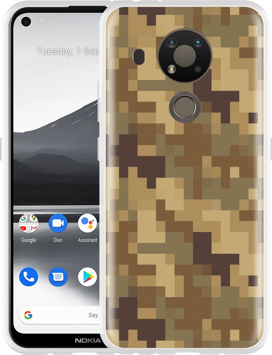 Nokia 3.4 Hoesje Pixel Camouflage Brown - Designed by Cazy | bol.com