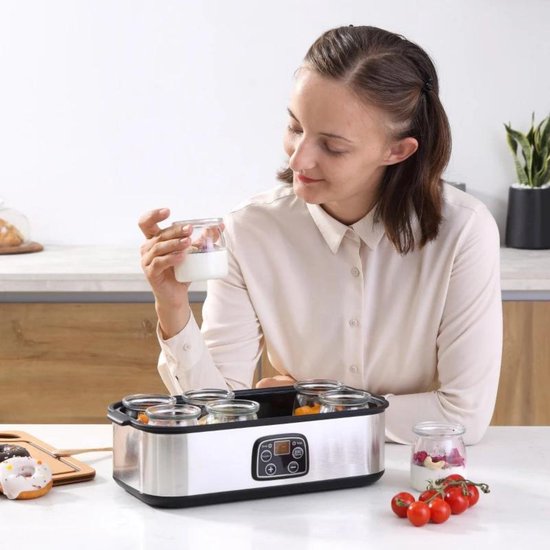 Yoghurtmaker - Yoghurt maker - Yoghurt machine - 8 glazen potten - RVS ...