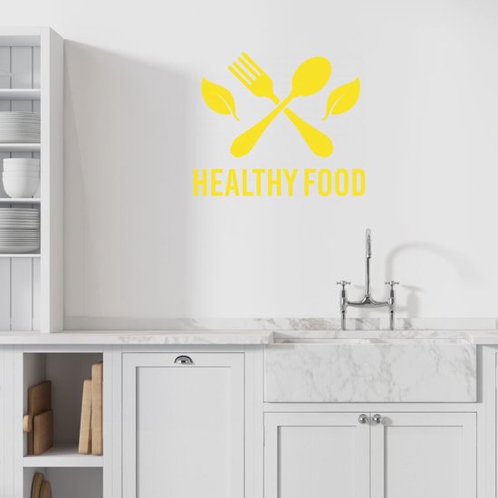 Stickerheld - Muursticker Healthy food - Keuken - Eten en drinken - met ...