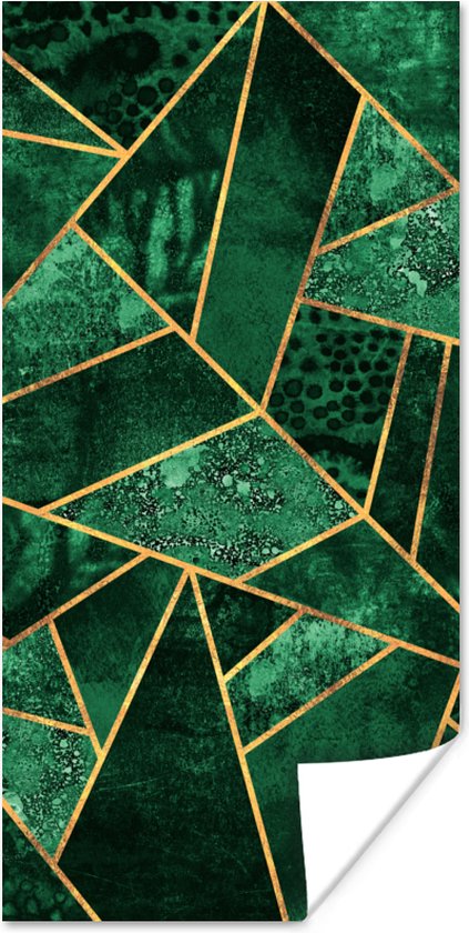 Poster Smaragd - Goud - Abstract - Patronen - 60x120 cm | bol.com