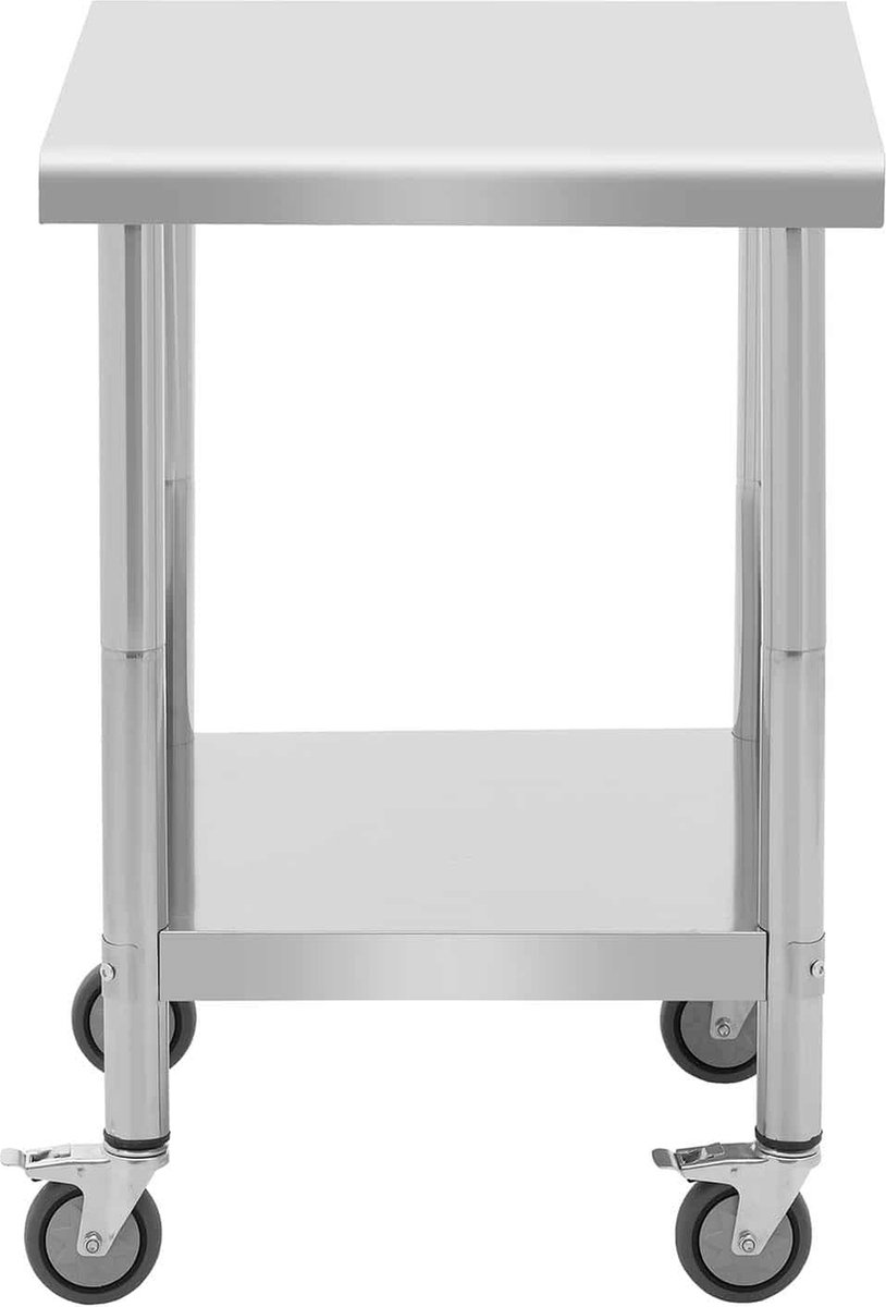 Royal Catering Table inox à roulettes - 60 x 60 cm - capacité 120 kg ...