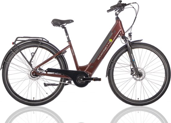 Elektrische damesfiets, Deluxe Plus, middenmotor, Nxs 7, 45 cm, rood ...