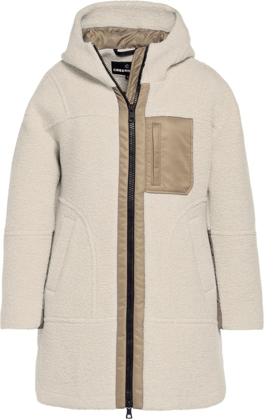 Creenstone Dames Teddy Parka Beige maat 38 | bol.com