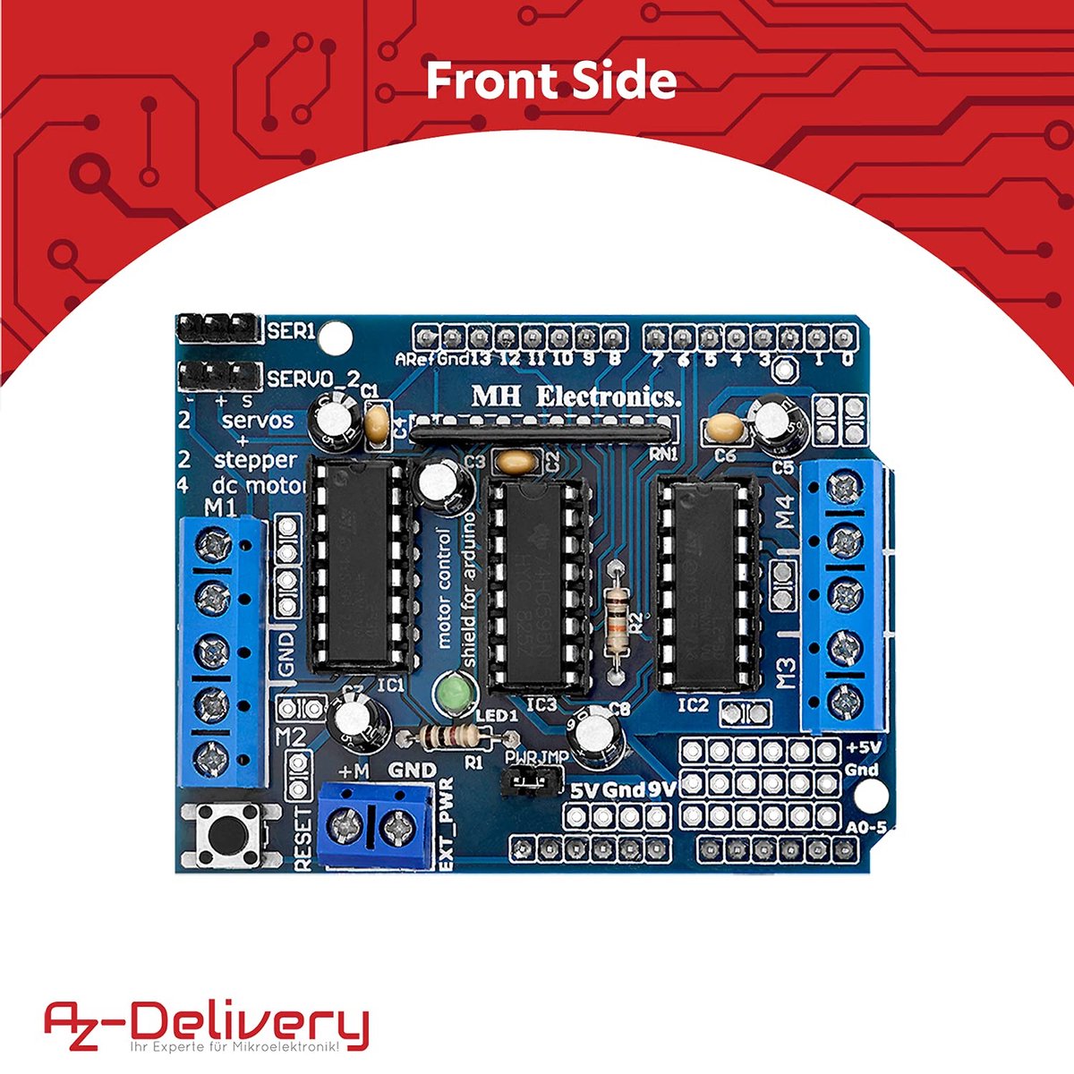 AZDelivery 3 x L293D Motor Driver Shield, 4 Kanaals Motor Driver Shield ...