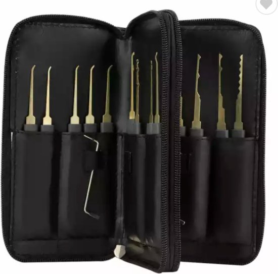 In Round Lockpick Set met Oefenslot – 23-delig – Zwart – Lockpicking ...
