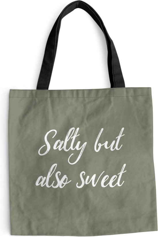 Schoudertas - Strandtas - Shopper Salty but also sweet - Spreuken ...