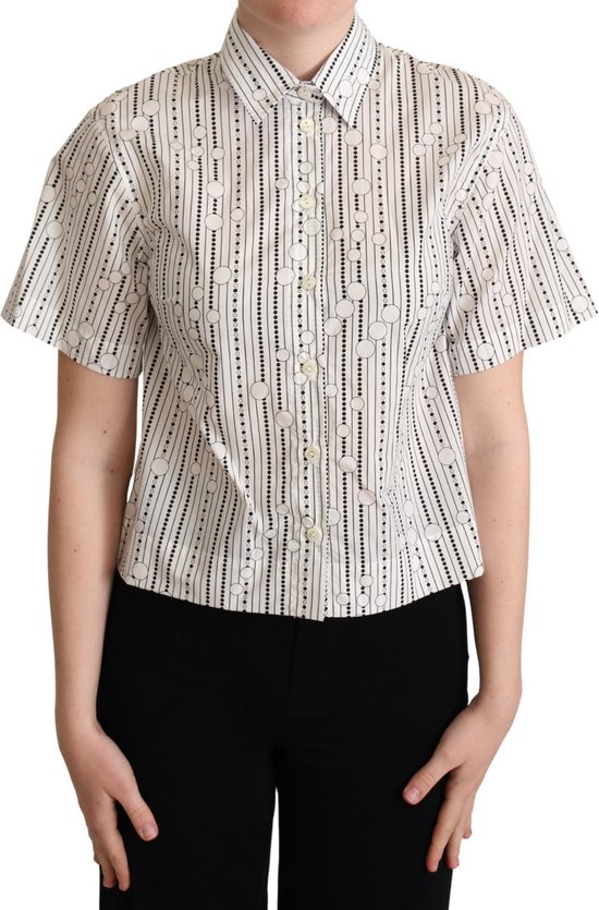 White Circles Dots Collared Button Up Shirt | bol.com