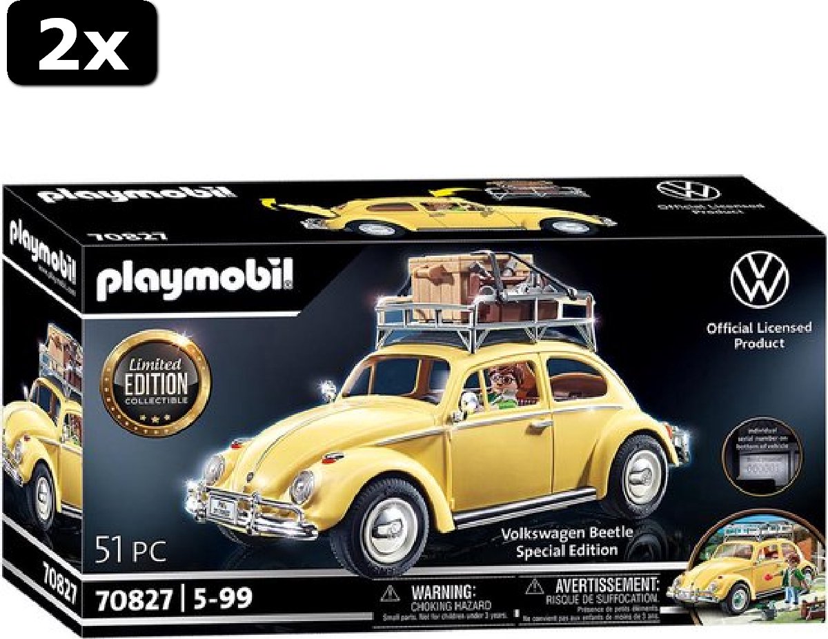 2x PLAYMOBIL Volkswagen Kever - Special Edition - 70827 | bol.com