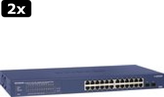 2x Netgear GS724TP - Netwerk Switch - Managed - PoE - 24 Poorten | bol.com