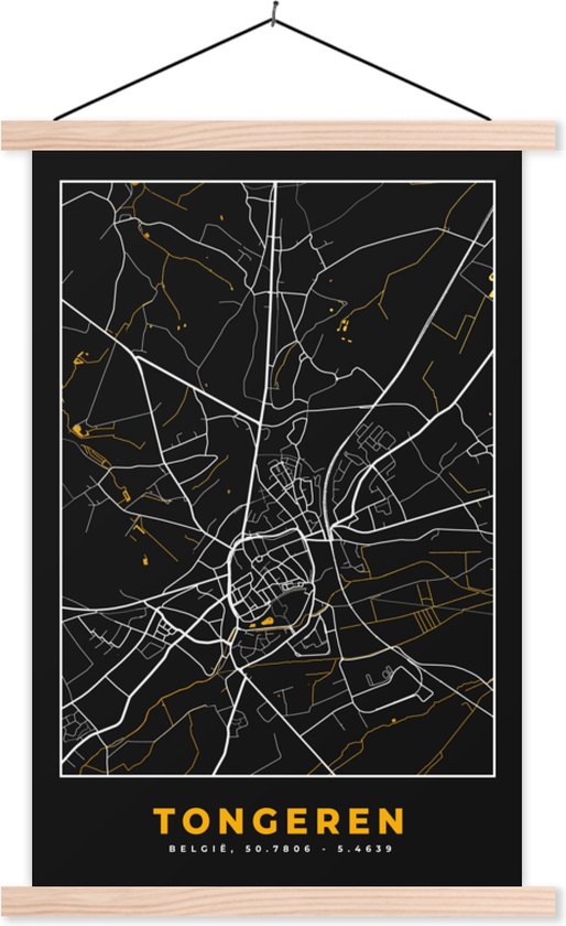Posterhanger incl. Poster - Schoolplaat - Goud - Tongeren - Plattegrond ...
