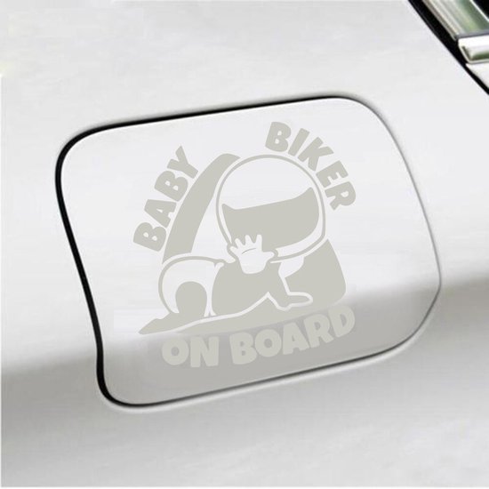Bumpersticker - Baby Biker On Board - 12 X 12 - Zilver | bol.com