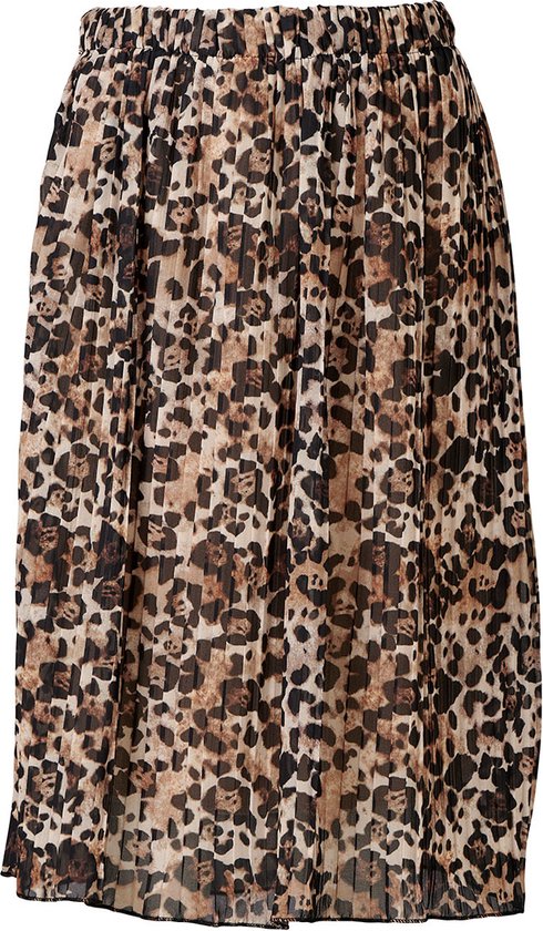 Dames plisse rok panterprint zwart-bruin-beige kort | Maat S-L | bol.com