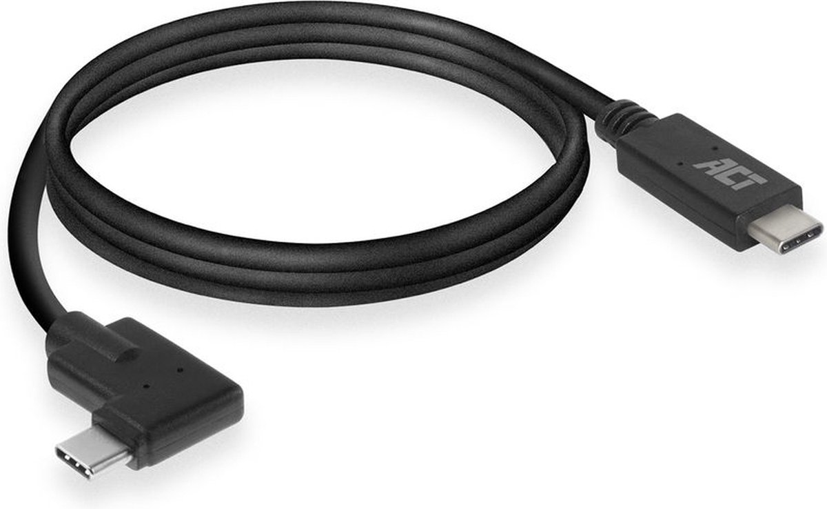 ACT USB-C Kabel naar USB C 90 graden Kabel | 1m | 3.2 Gen1 | USB-C Hoek ...