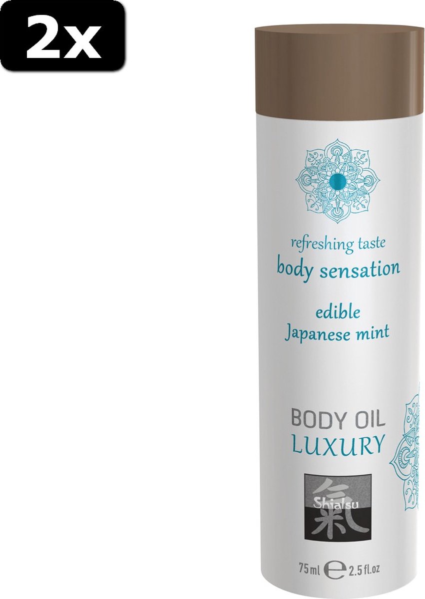 2x Luxe Eetbare Body Oil - Japanese Mint | bol.com