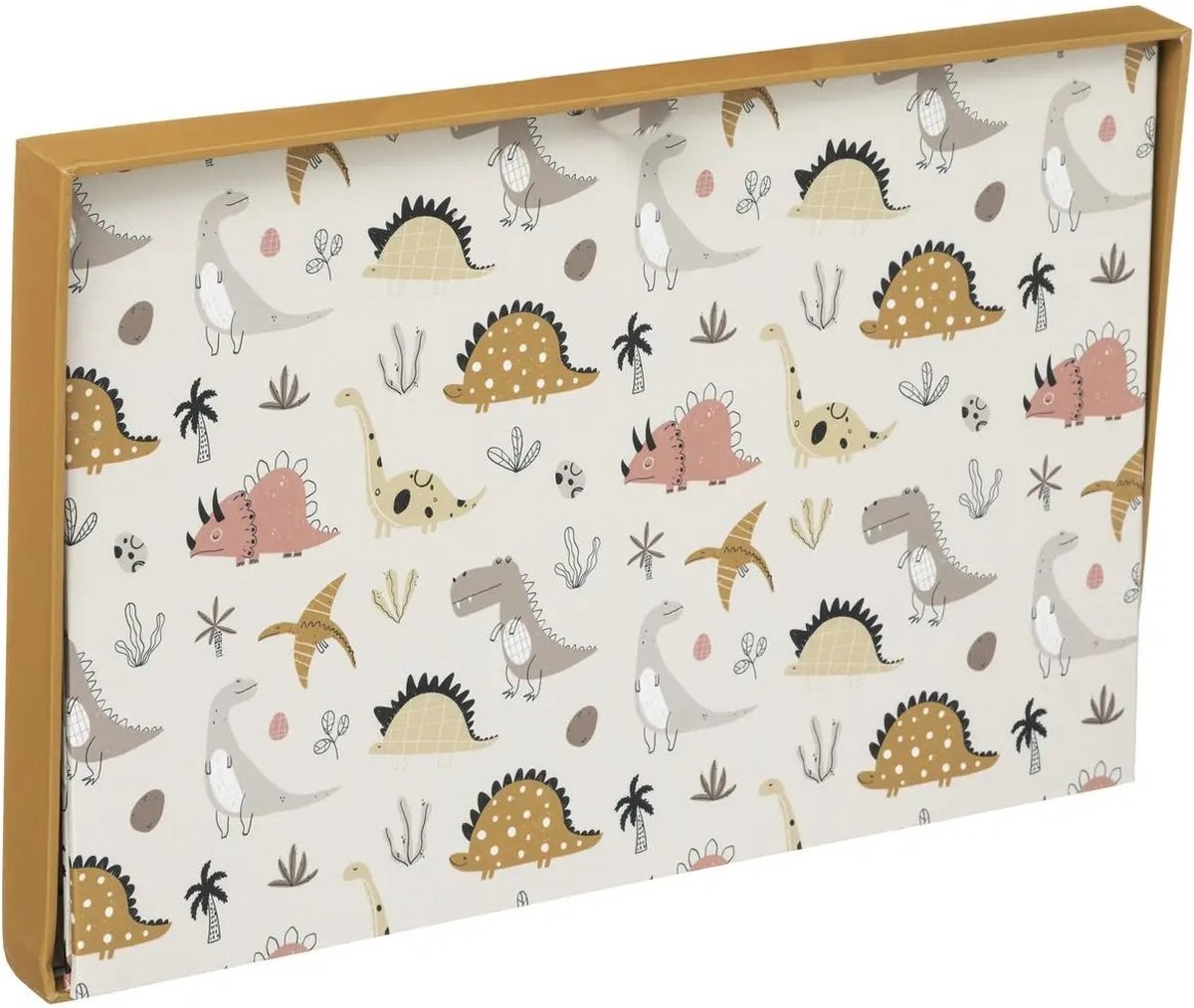 Opbergdoos/opberg box van karton met oker geel dinosaurus print - 38 x ...