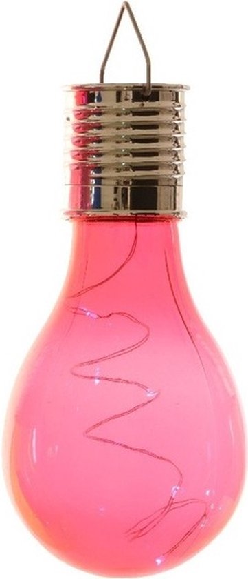 Lumineo solar tuin 10x stuks LED ophang verlichting/lampjes rood 14 x 8 ...