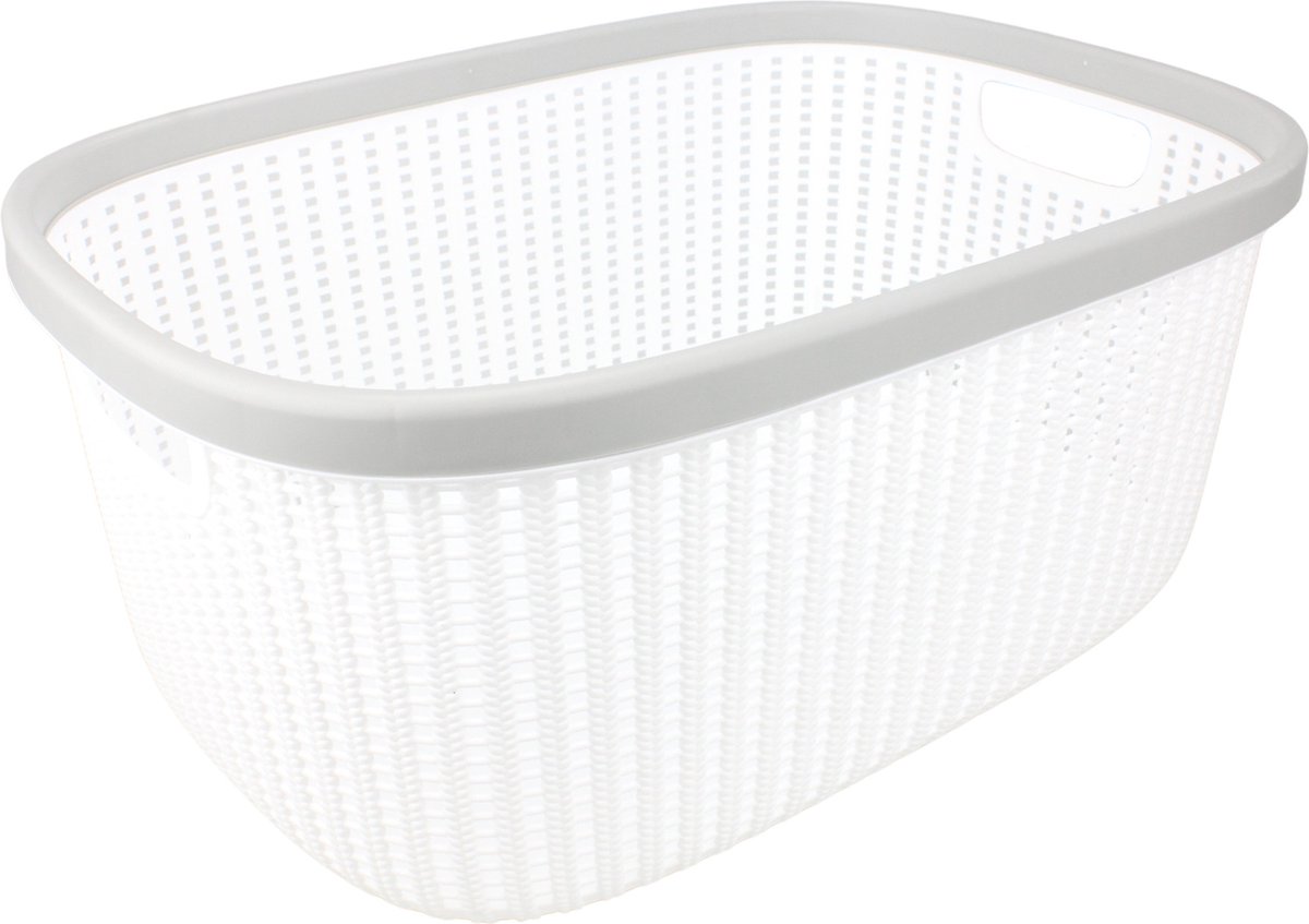 Wasmand Gevlochten 32L - Heupwasmand - Wit | bol.com