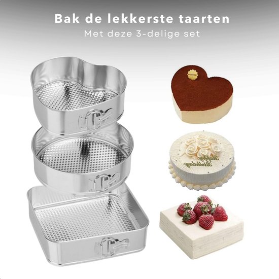 Cheqo® RVS Springvormen Set - Bakset - Spring Vorm - Taartvormen ...