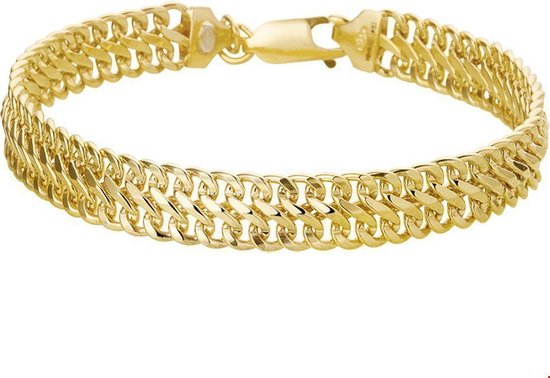 ZilGold Armband 5000120 Geelgoud Dubbel Gourmet 8 mm 19 cm | bol.com