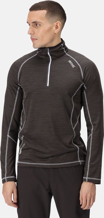 De Regatta Yonder Fleece - Heren - Halve Rits - Vochtdoorvoerend - Donker Grijs | bol.com