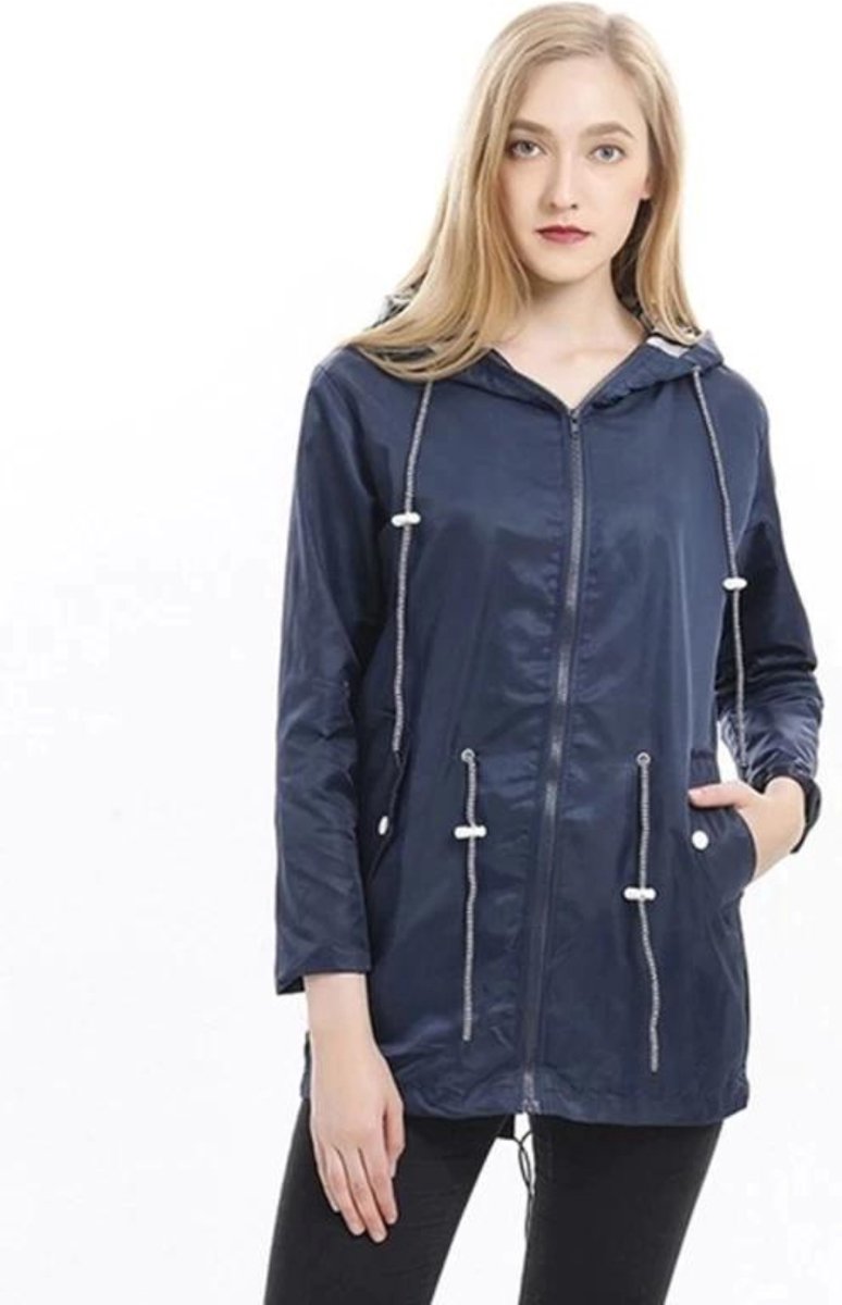 Waterdichte jas - Dames - Speciale regenjas - Lichtgewicht jas - Zwart - Maat L | bol