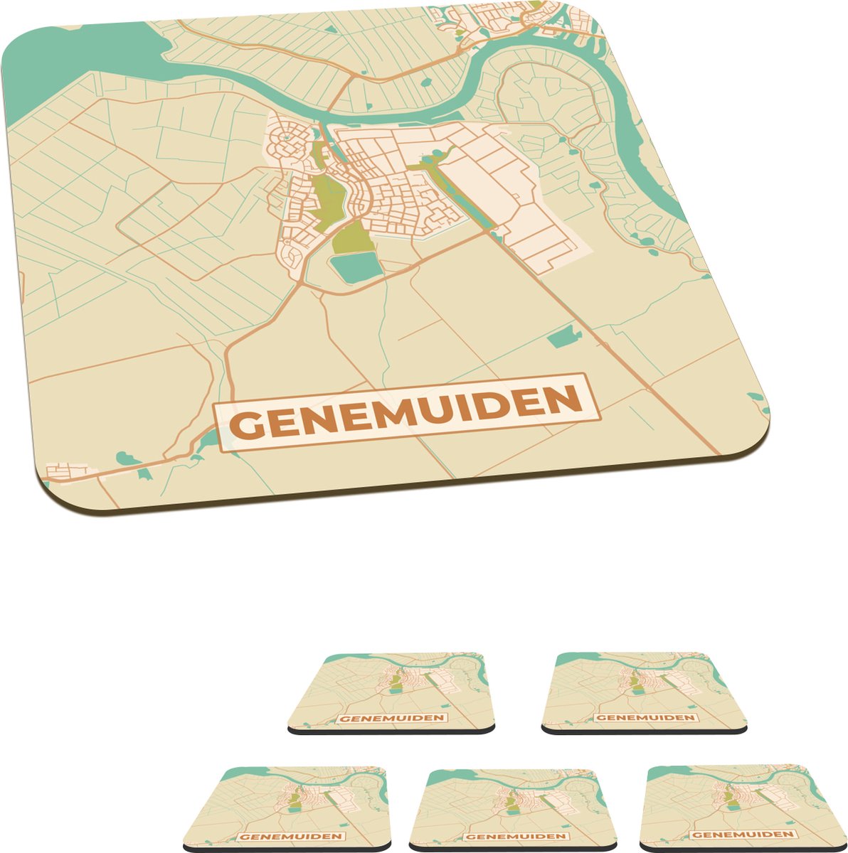 Onderzetters voor glazen - Plattegrond - Kaart - Stadskart - Genemuiden ...