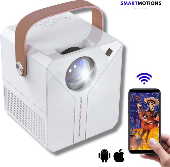 SmartMotions Beamer - Draagbare Projector - 6000 Lumen - Streamen met ...