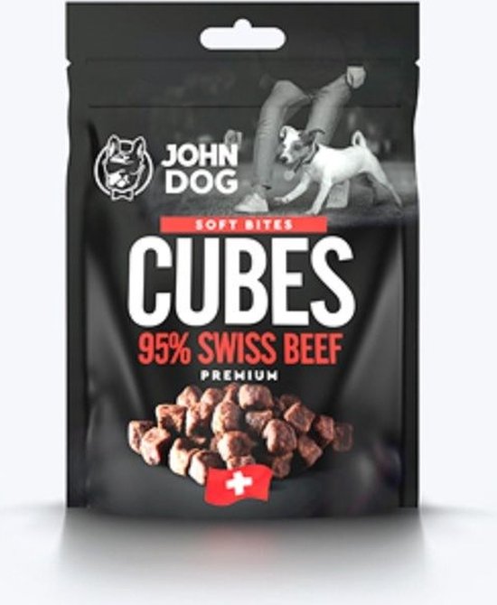 JOHN DOG Soft Bites Cubes Beef 95% - Hondensnack - 120g | bol.com