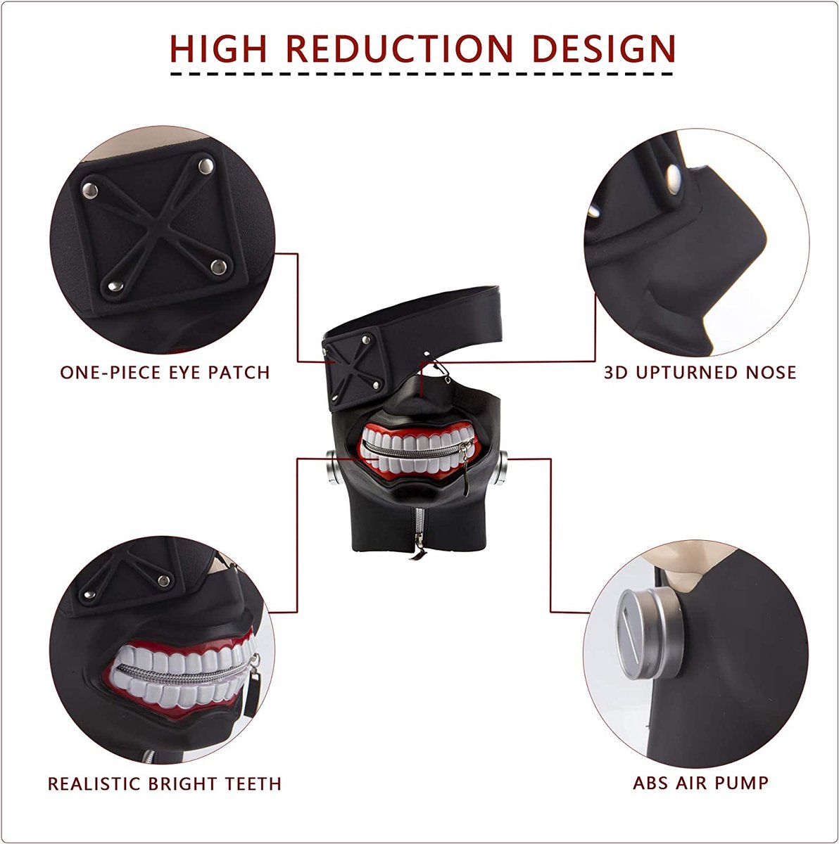 Tokyo Ghoul Anime - Kaneki Ken Masker 3D + Ooglap - Cosplay | bol