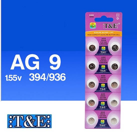 T&E AG9 SR936SW LR936 LR45 394 -Hoge Capaciteit- Alkaline ...