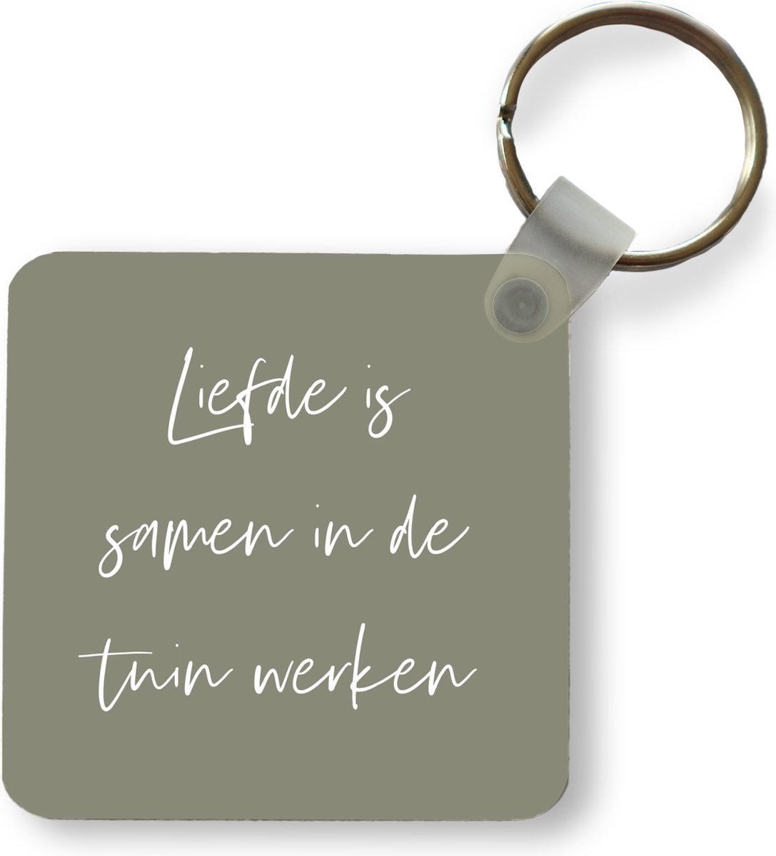 Sleutelhanger - Uitdeelcadeautjes - Quotes - Liefde is samen in de tuin ...