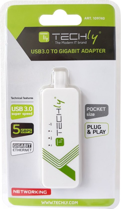 Techly IDATA USB-ETGIGA-3A USB3.0 Ethernet gigabit netwerkkaart | bol.com