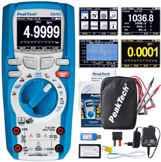 True RMS digitale multimeter met Bluetooth en grafisch display - 50000 ...