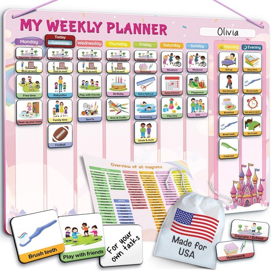 Visueel Dagschema en Weekschema voor Kinderen - Magnetisch ...