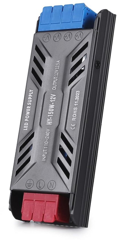 LED Transformator 12V 150W - 230V AC naar 12V DC Voeding 12.5A | bol