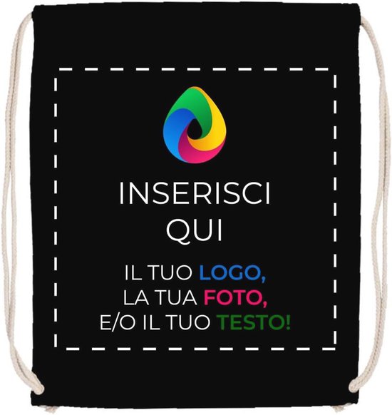 Gepersonaliseerde katoenen rugzak met logo, naam of foto – Unieke tas ...
